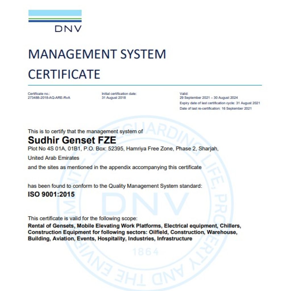 Quality Control & Certifications - DNV Certifications and Standards